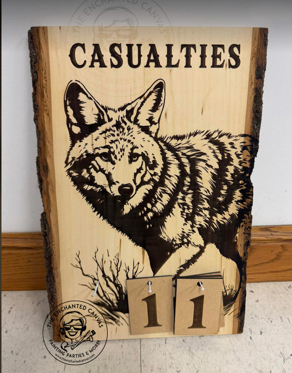 Live Edge Coyote Counting Board – The Enchanted Canvas