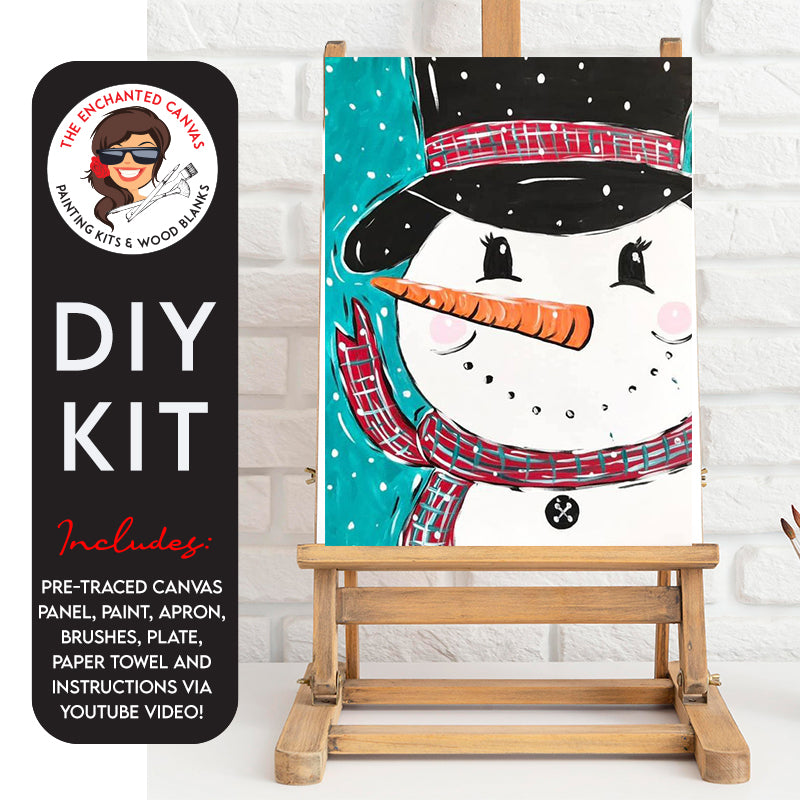 Snowman Painting DIY Painting Kit – The Enchanted Canvas