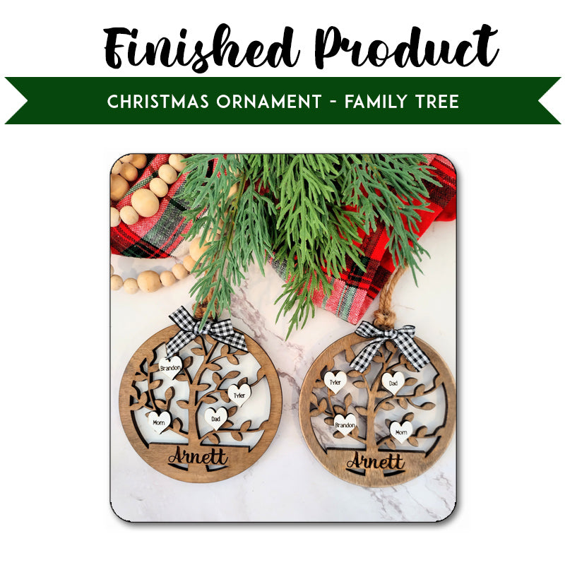Christmas Ornament - Family Tree with Names – The Enchanted Canvas