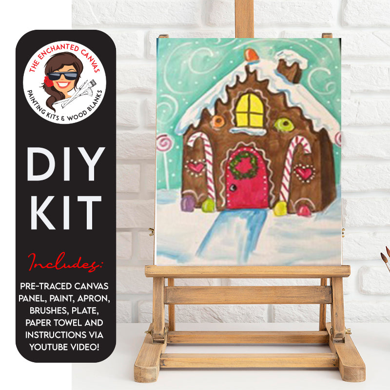 Gingerbread House DIY Painting Kit – The Enchanted Canvas